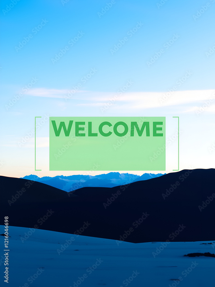 Welcome Back In Green Rectangle Shape For Promotion Business Marketing ...