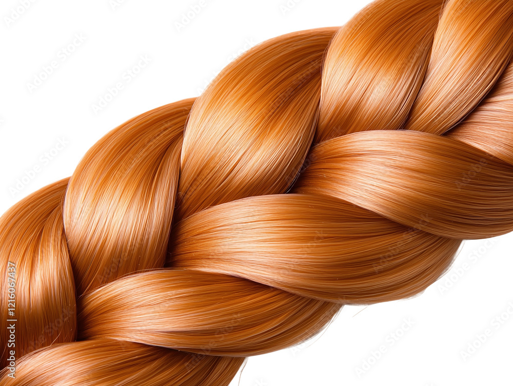 Ginger Long Braid isolated on white or transparent background, png ...