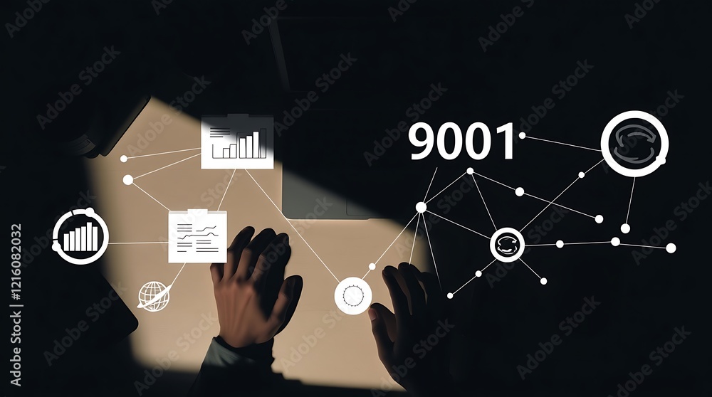 ISO 9001 Concept, Businessman holding a tablet with text iso 9001, ISO ...