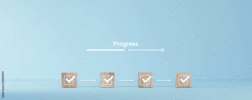 checklist to tick correct mark with progressive loading status to ...