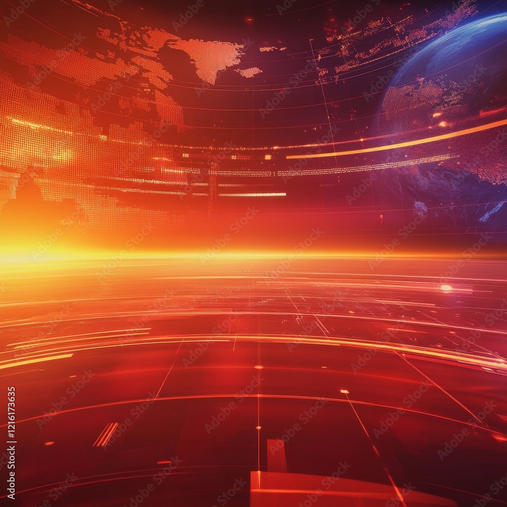 Breaking News background template for television with red and orange ...