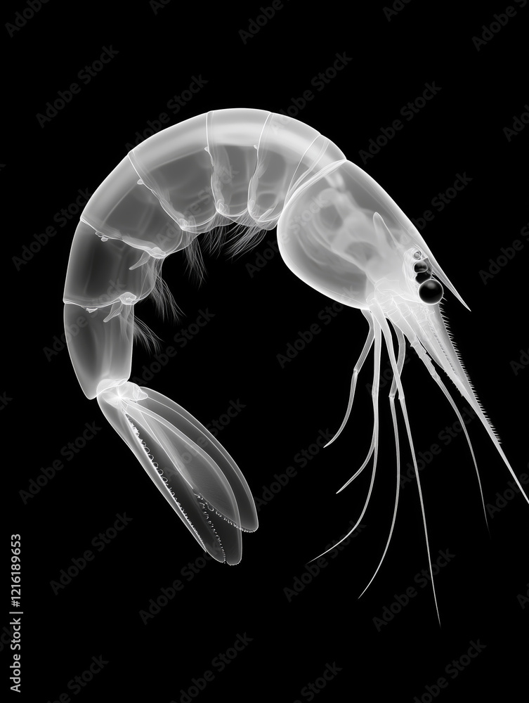 Detailed x-ray model of a shrimp Stock Photo | Adobe Stock