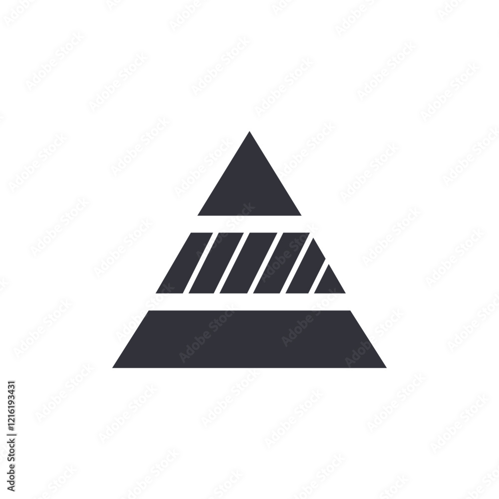 Pyramid chart solid icons, minimalist vector illustration ,simple ...