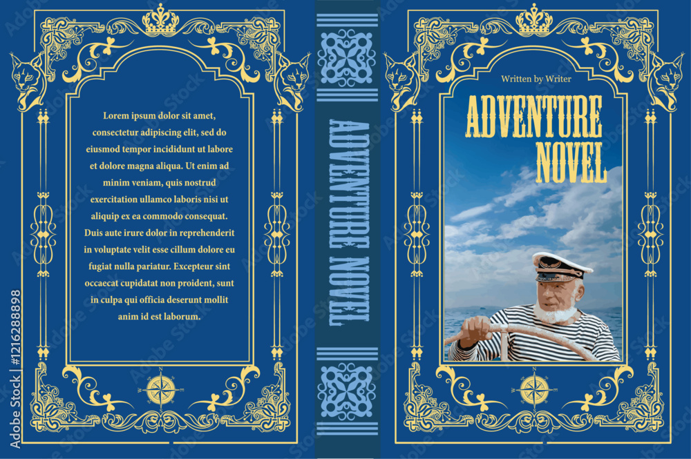 006-26-Book cover design for an adventure novel, featuring an ...