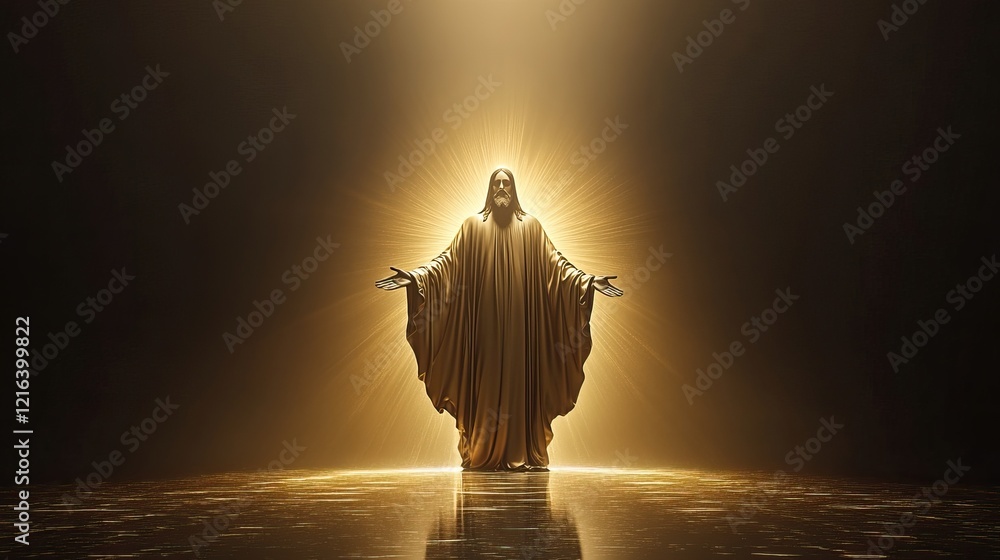 Celebration of Easter with a radiant Jesus figure of hope. Stock Photo ...
