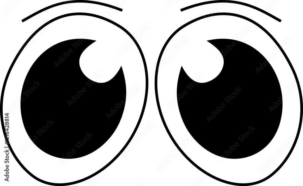 Eye icon, Eye emoji symbol. Chat message sticker icon. cartoon image of ...