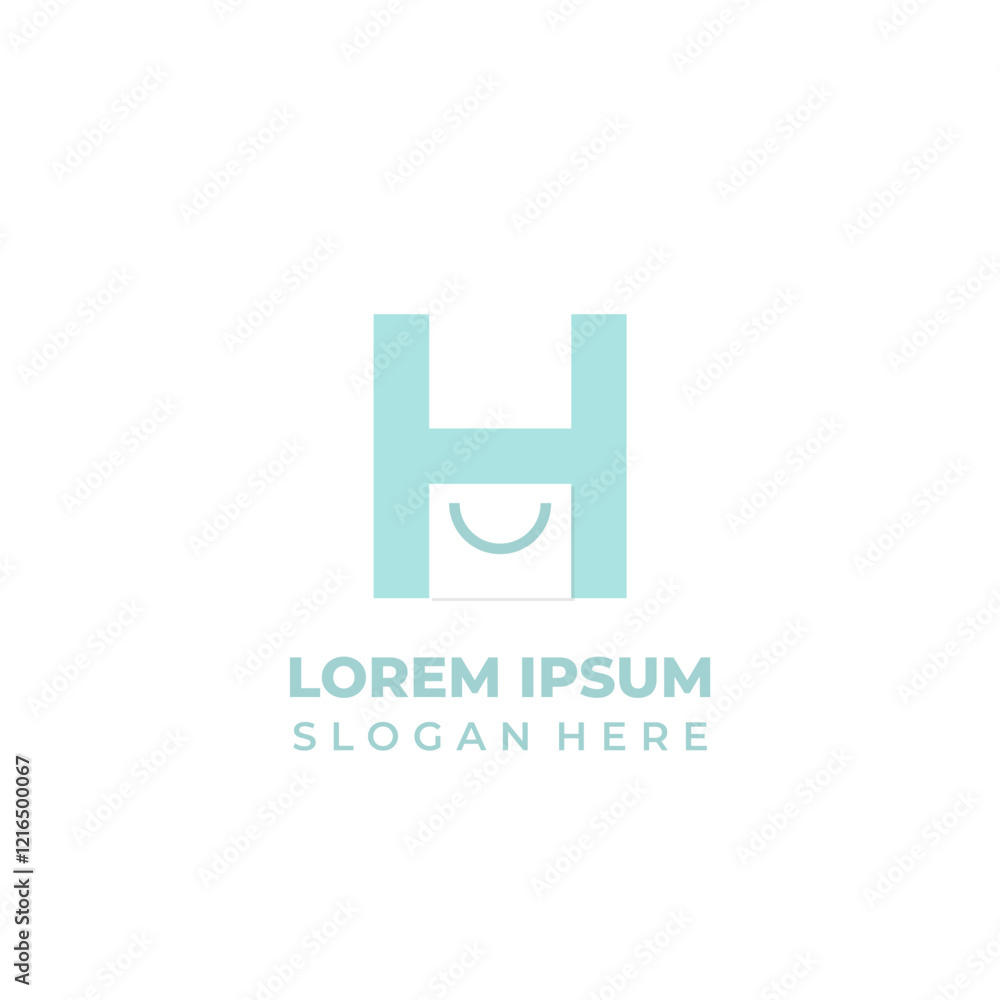 Letter H shop logo vector, shopping bag symbol combined with initial ...