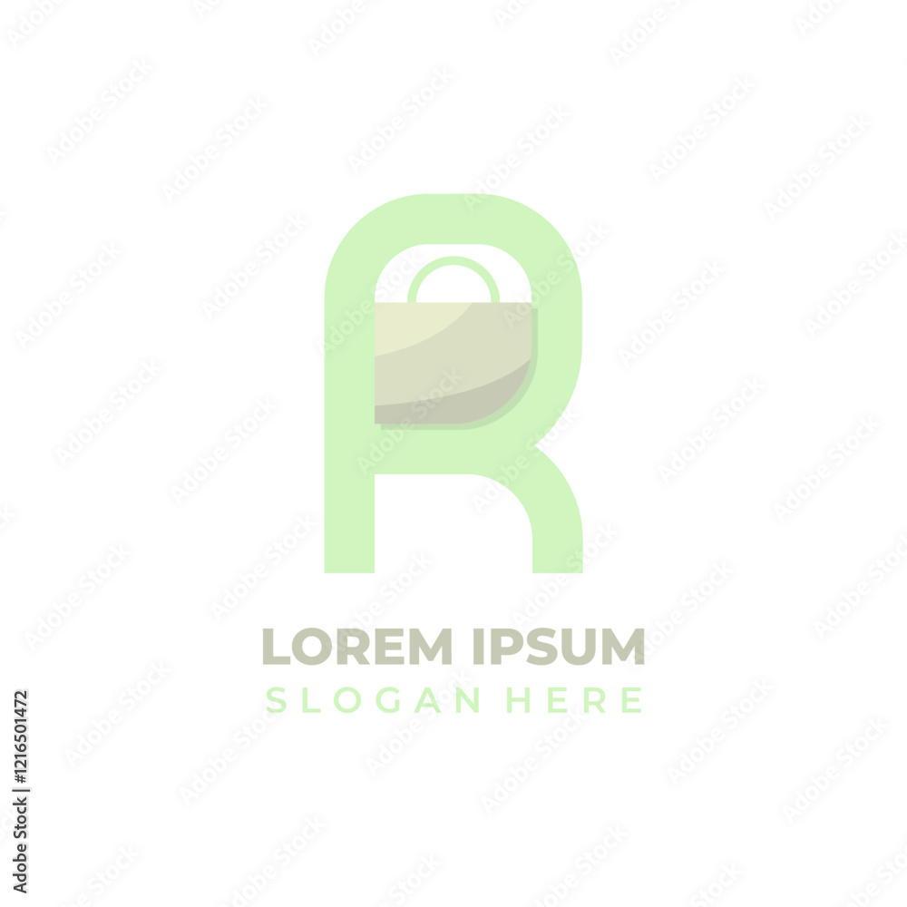 Letter R shop logo vector, capital letter R initial symbol combination ...
