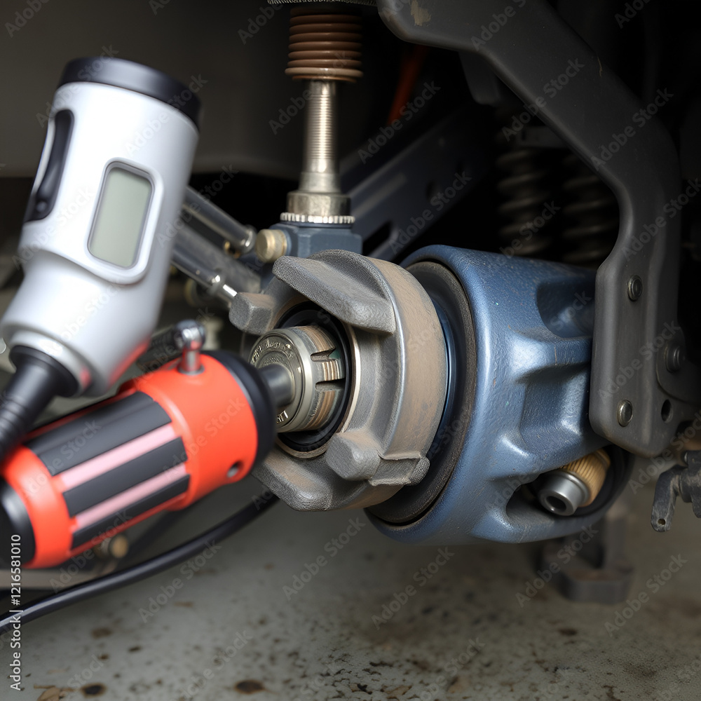 disassembly car front lowe axel ball joint using pneumatic torque ...