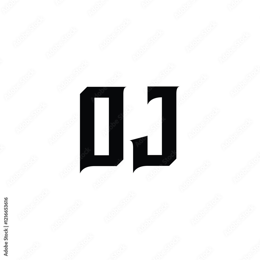 OJ monogram logo design letter text name symbol monochrome logotype ...