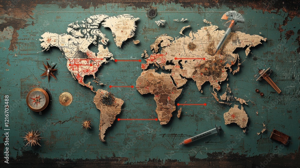 Mapping pandemic spread global heat zones on world map for enhanced ...