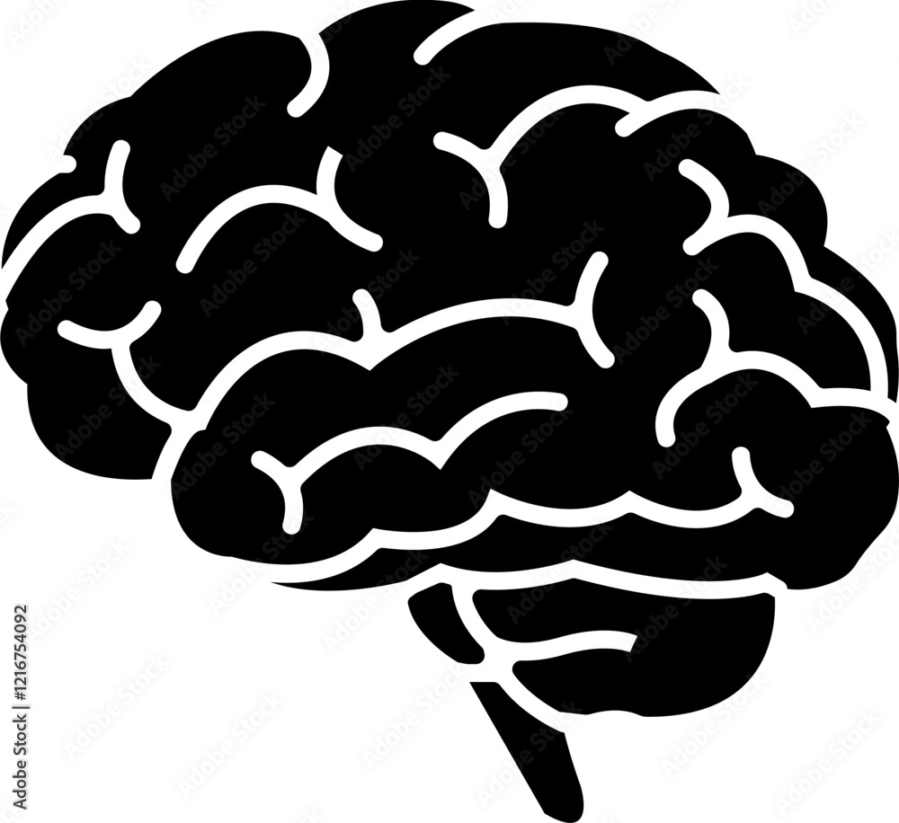 Human Brain flat icon. Think illustration sign. Human body related ...