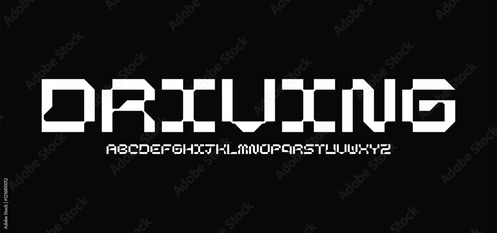 Driving, Modern Bold Font. Typography urban style alphabet fonts for ...