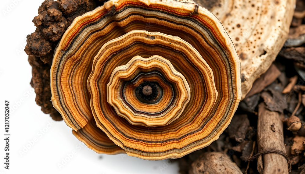 Tree ring texture, macro photography, annual growth rings, circular ...