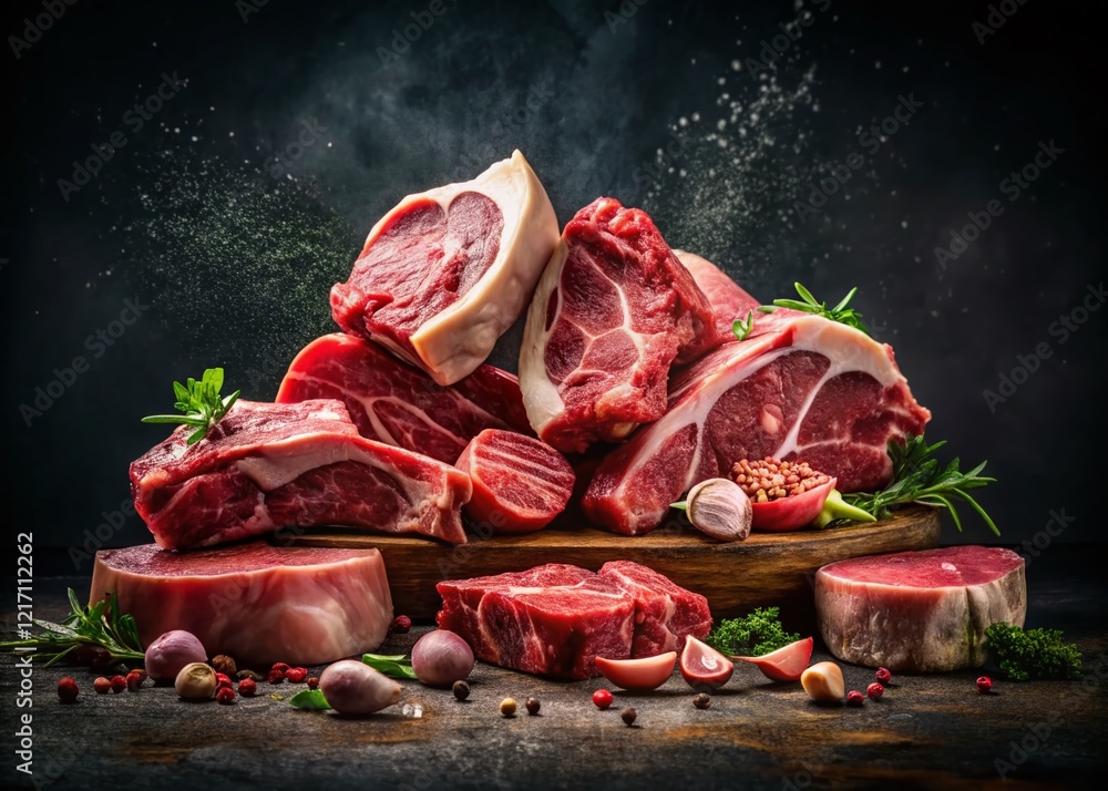 Surreal Pork Cuts: Blackboard Butcher Shop Anatomy Chart Stock ...