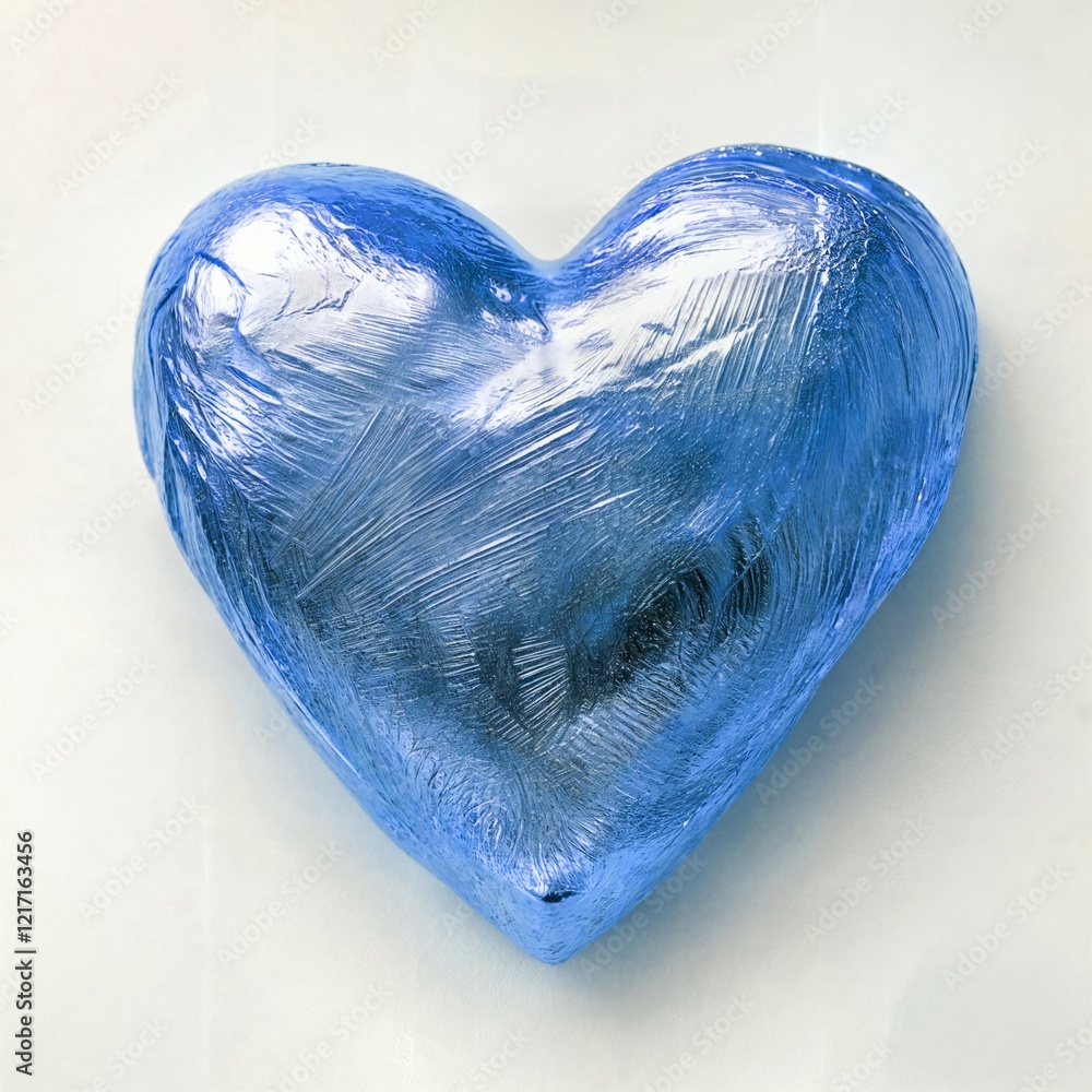 blue metallic heart 3d symbol of trust, loyalty and tranquility, autism ...