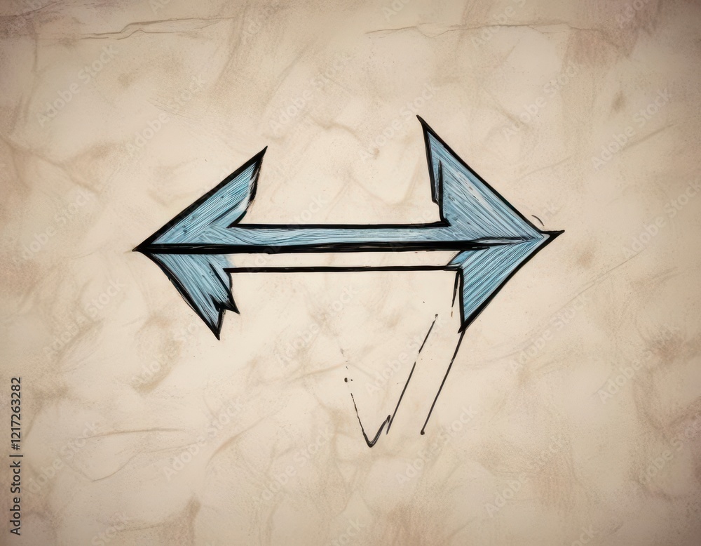 Hand-drawn arrow mark icon with bold lines and geometric shape , vector ...