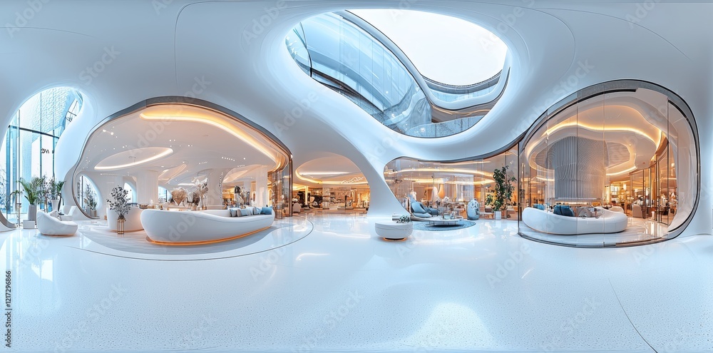 Complete 360-degree equirectangular panorama HDRI of an interior scene ...