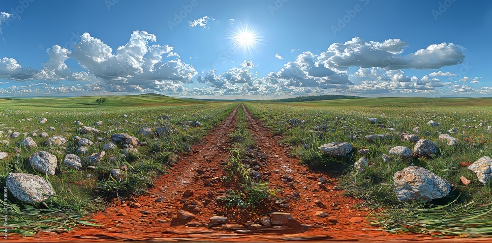 Ilustración de Stock A 360-degree HDRI image of a deserted white sand ...
