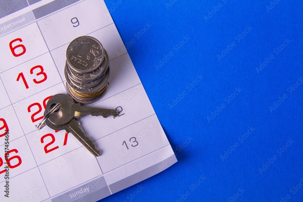 Keys and calendar. Purchase planning. The date the vehicle was ...