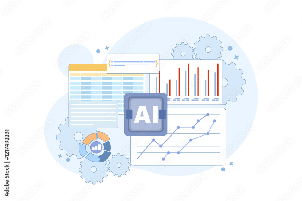 AI Enhanced Data Visualization Concept for Business Insights. Use AI to ...
