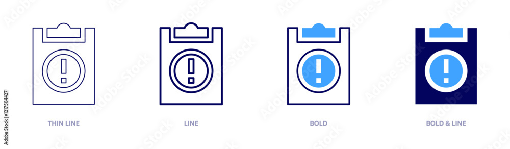 Exclamation mark examples icon in 4 different styles. Thin Line, Line ...