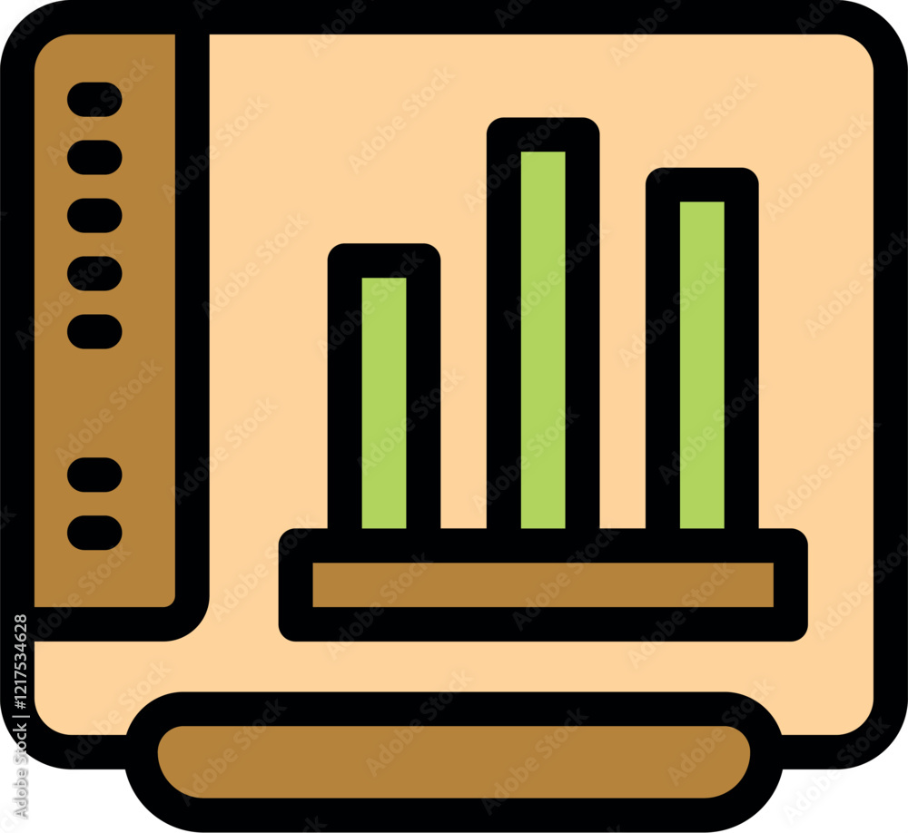 Growing bar graph displayed on statistical software, symbolizing ...