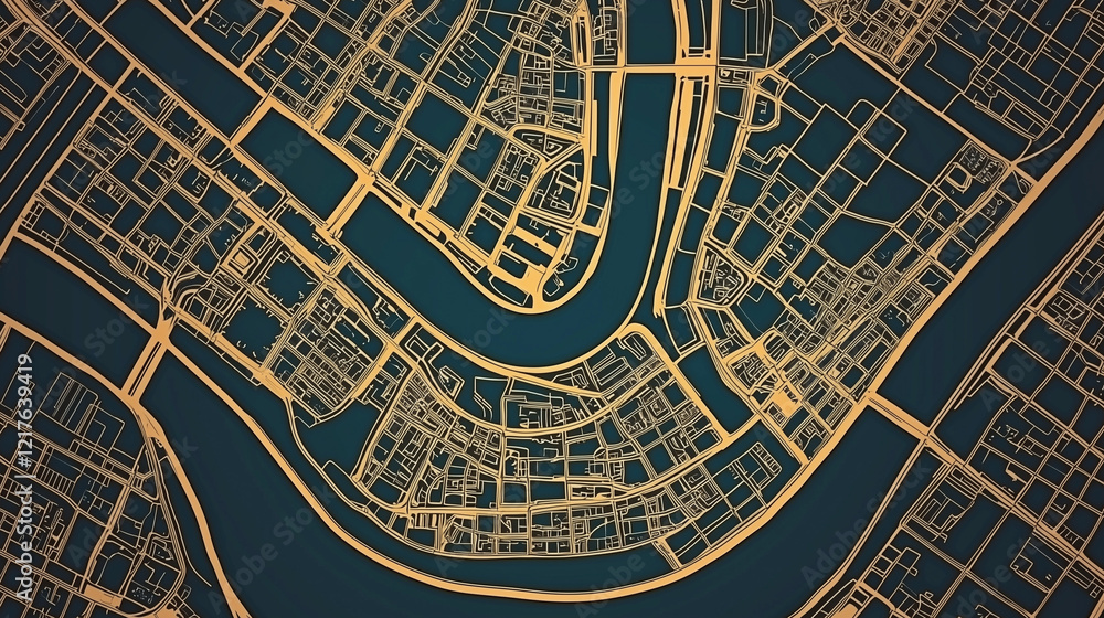 Flat city map background illustration in a simple and minimalistic ...