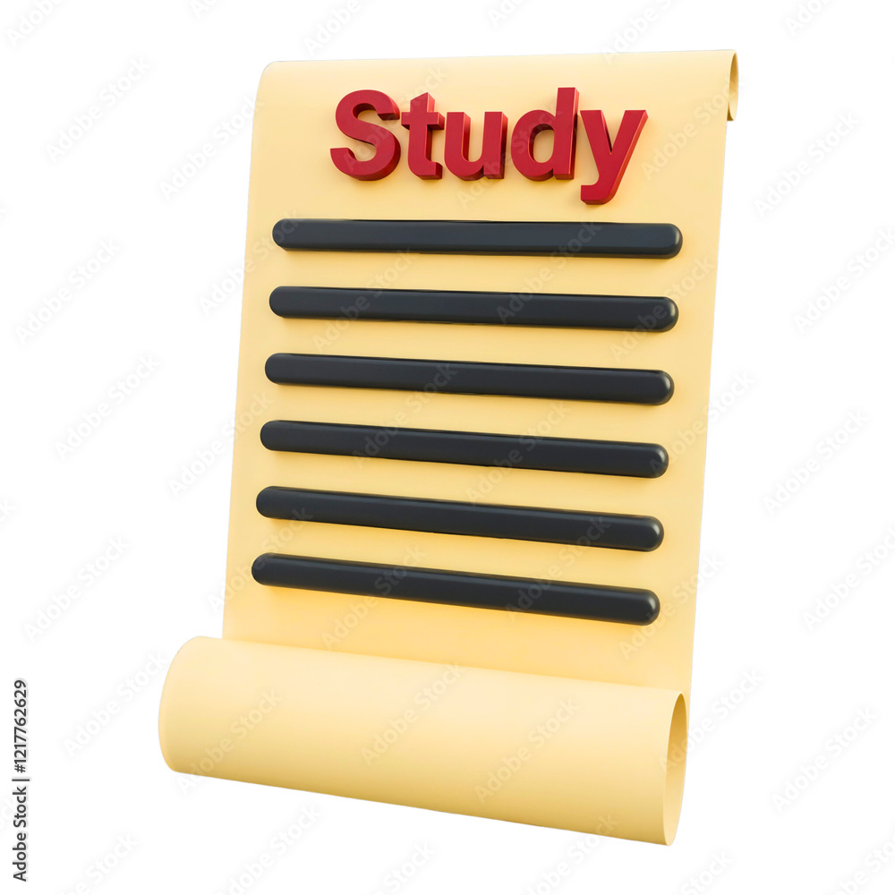 Bright yellow study checklist with red text and black lines for ...