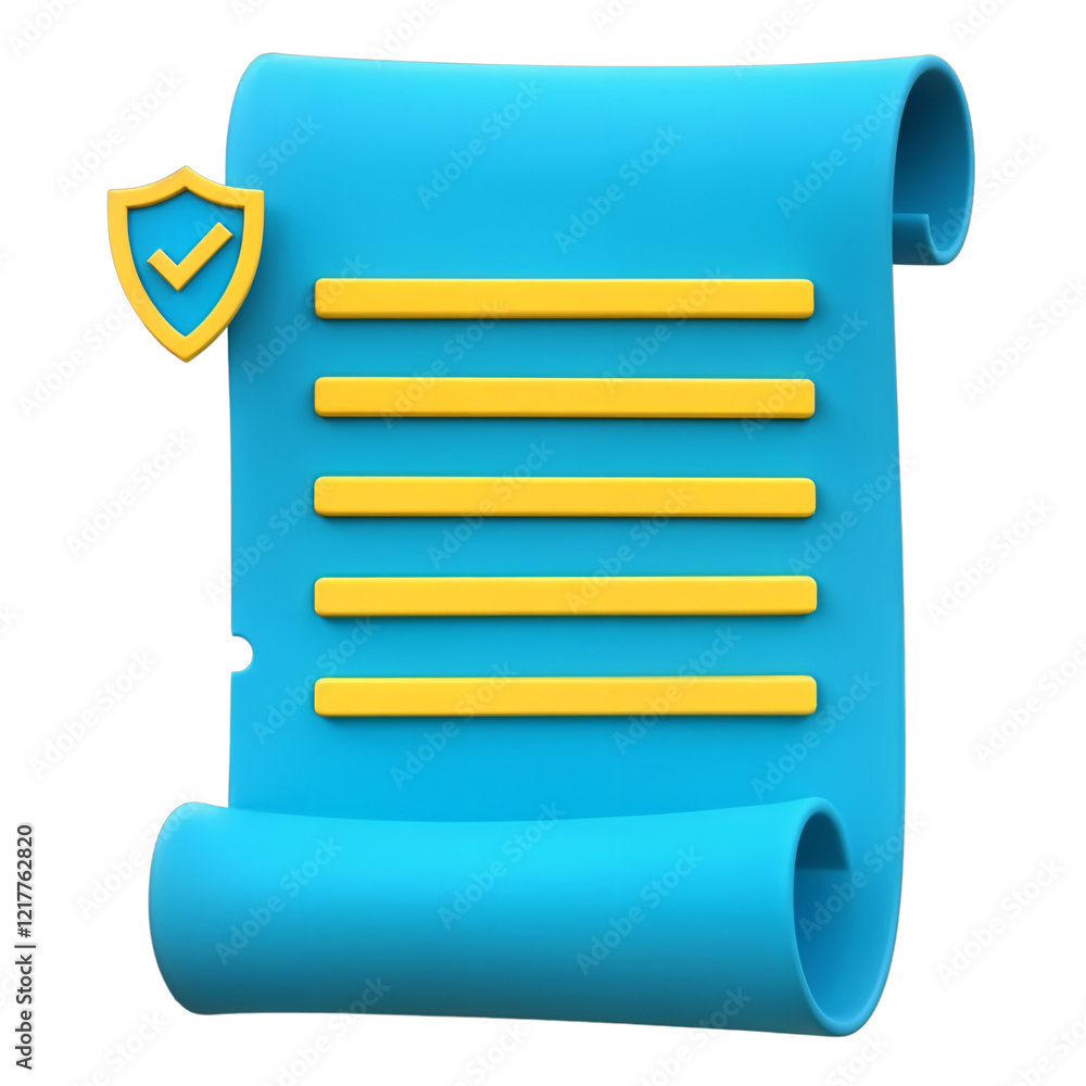 Bright blue silicone checklist with yellow bars and a shield symbol for ...