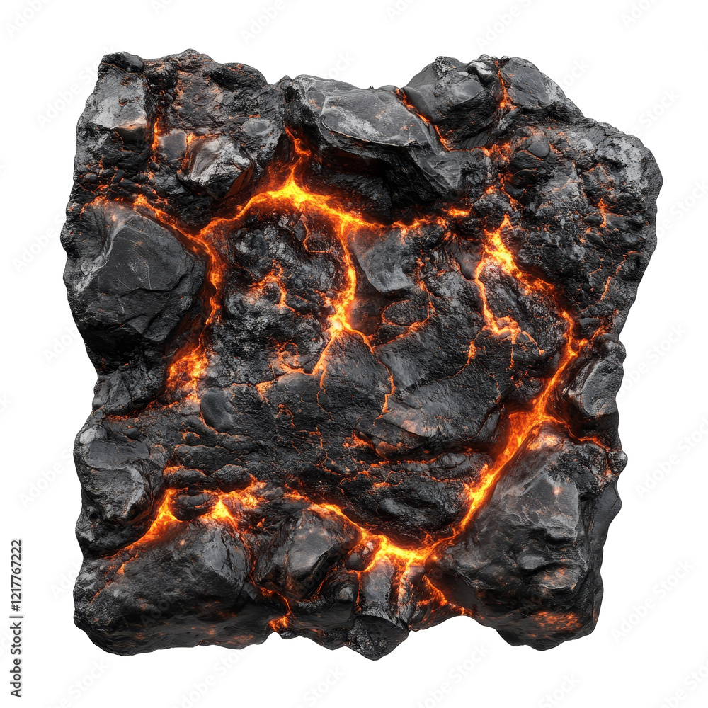 Molten rock surface displaying intricate textures and lava flows under ...