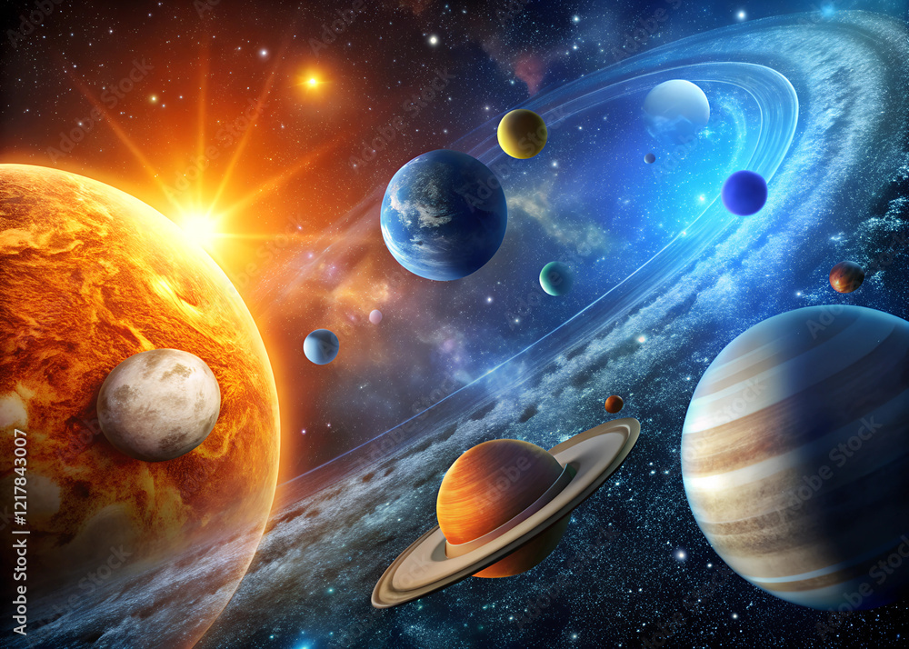 Universe Infinity Galaxies Stars Planets Earth Moon Sun Constellations ...