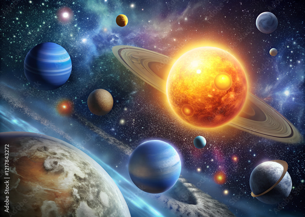 Universe Infinity Galaxies Stars Planets Earth Moon Sun Constellations ...