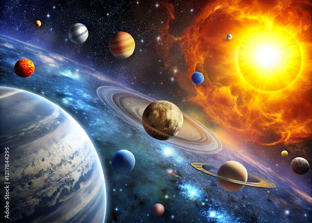 Universe Infinity Galaxies Stars Planets Earth Moon Sun Constellations ...