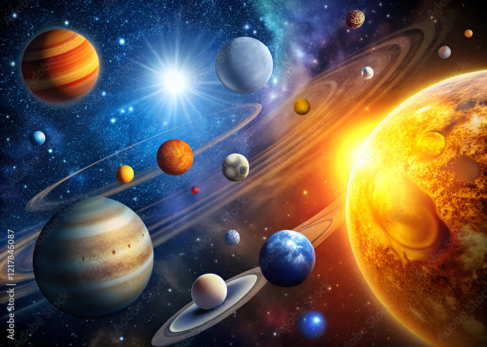 Universe Infinity Galaxies Stars Planets Earth Moon Sun Constellations ...