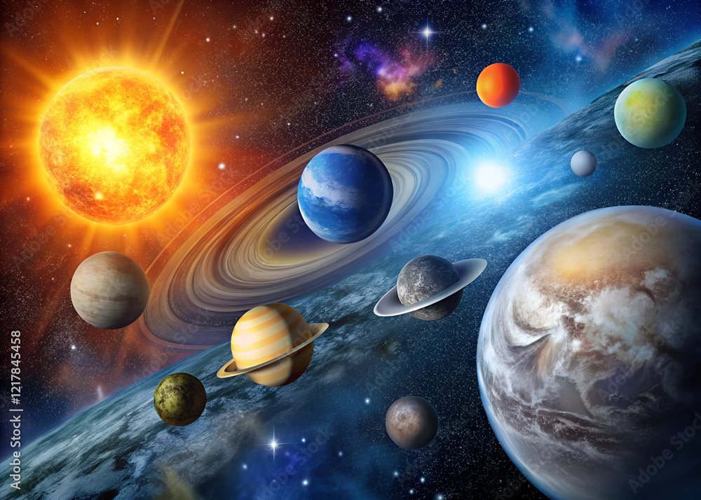 Universe Infinity Galaxies Stars Planets Earth Moon Sun Constellations ...