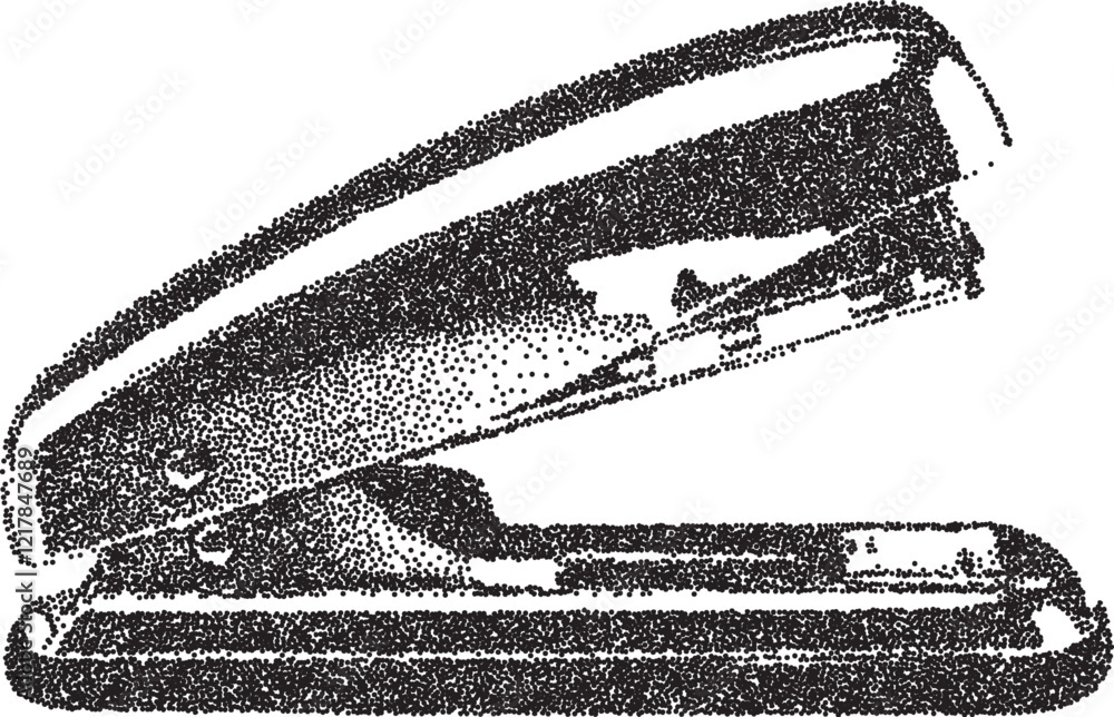 Stapler vintage y2k stipple art, office halftone stipple brutalist ...