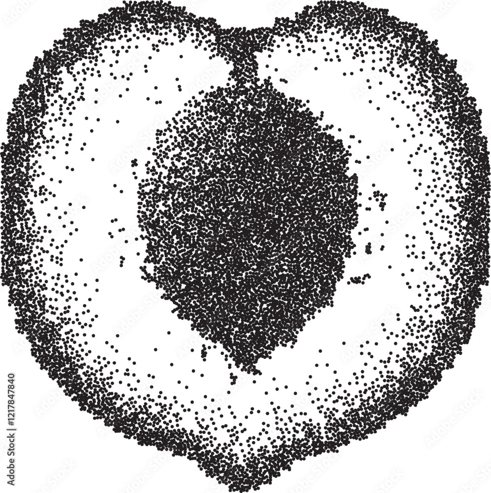 Peach vintage y2k stipple art, fruit halftone stipple brutalist retro ...