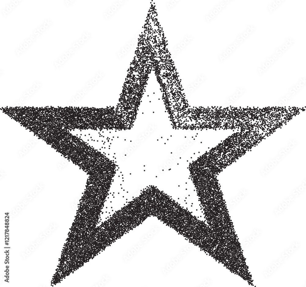 Star vintage y2k stipple art, celestial halftone stipple brutalist ...