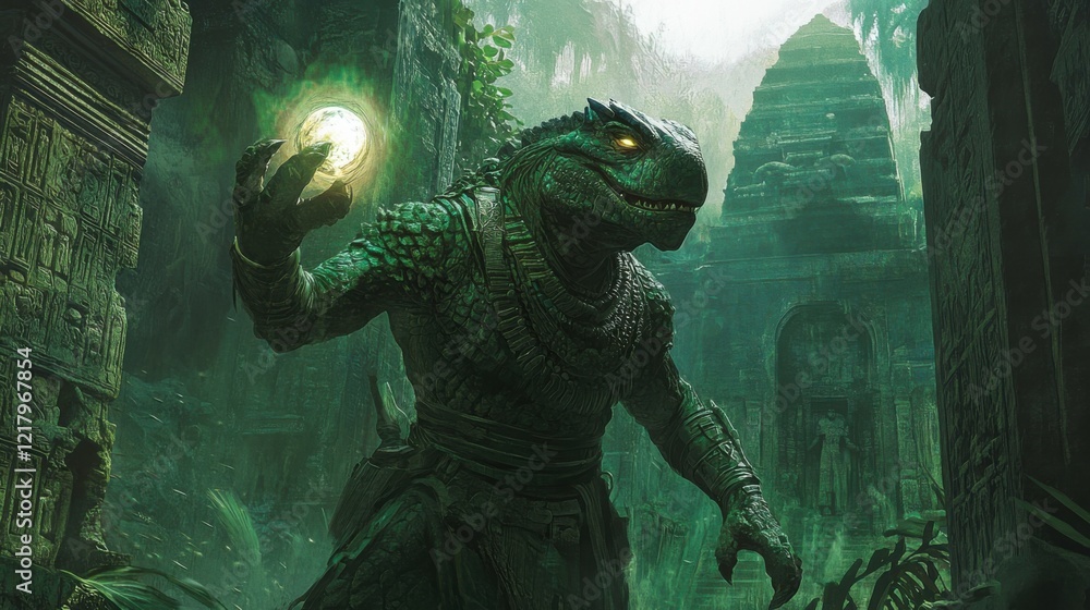 Ilustración de Stock Mythical creature with humanoid features and ...