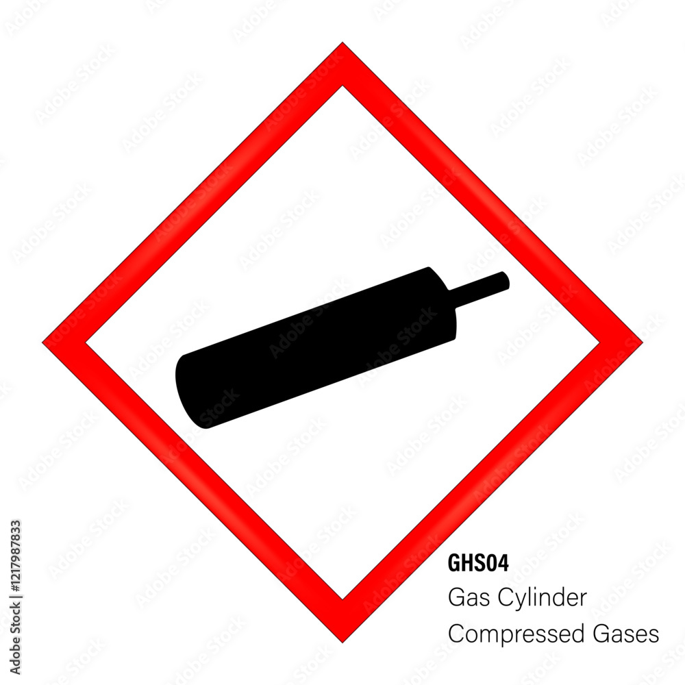 Compressed gas warning sign. Globally harmonized system hazard ...