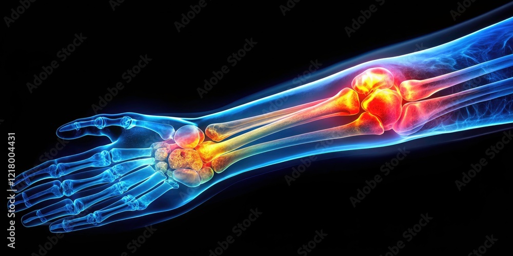 Aerial X-Ray: Incorrectly Fused Radius Fracture Forearm Bone Fusion ...