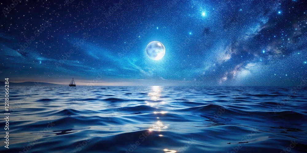 Night Sea Animation Loop, Smooth Sailing GIF, Ocean Night Background ...