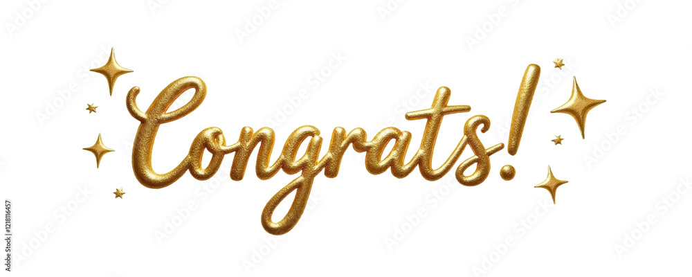 Gold Congrats text with stars transparent background Stock Photo ...