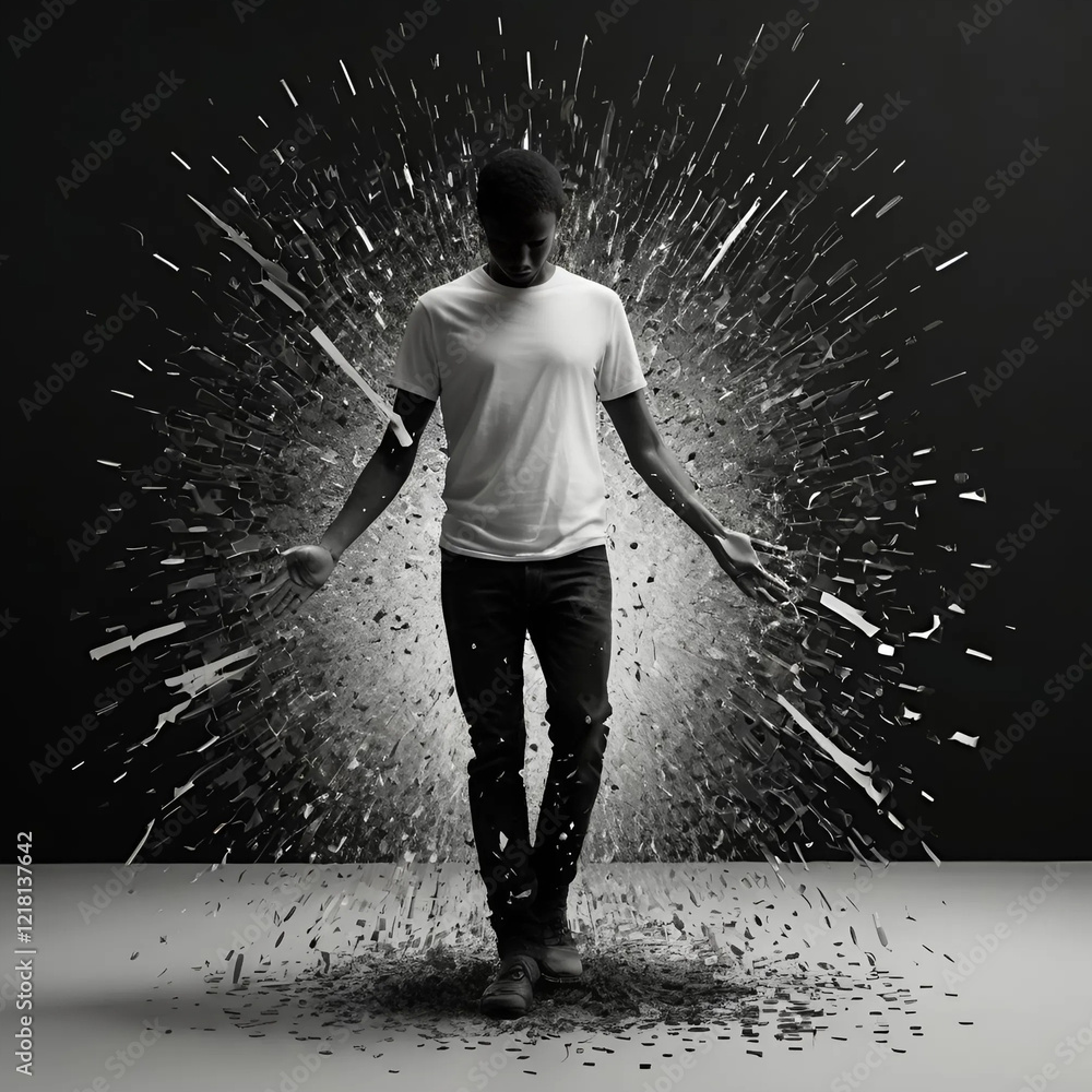 Visualizing Depression A Fragmented Mind Through Abstract Art Stock ...