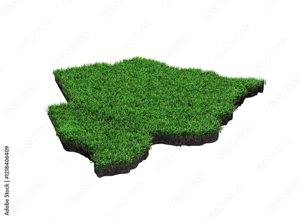 Botswana Map Soil Land Geology Cross Section Green Grass And Rock ...