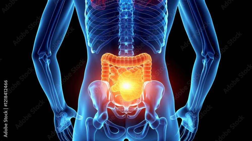 3d illustration of lumbar intervertebral disc herniation in the human ...