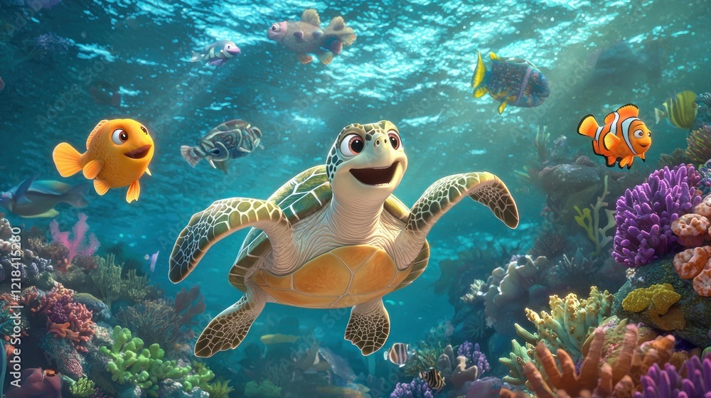 Finding Nemo's Underwater Adventure: A Sea Turtle's Joyful Journey ...