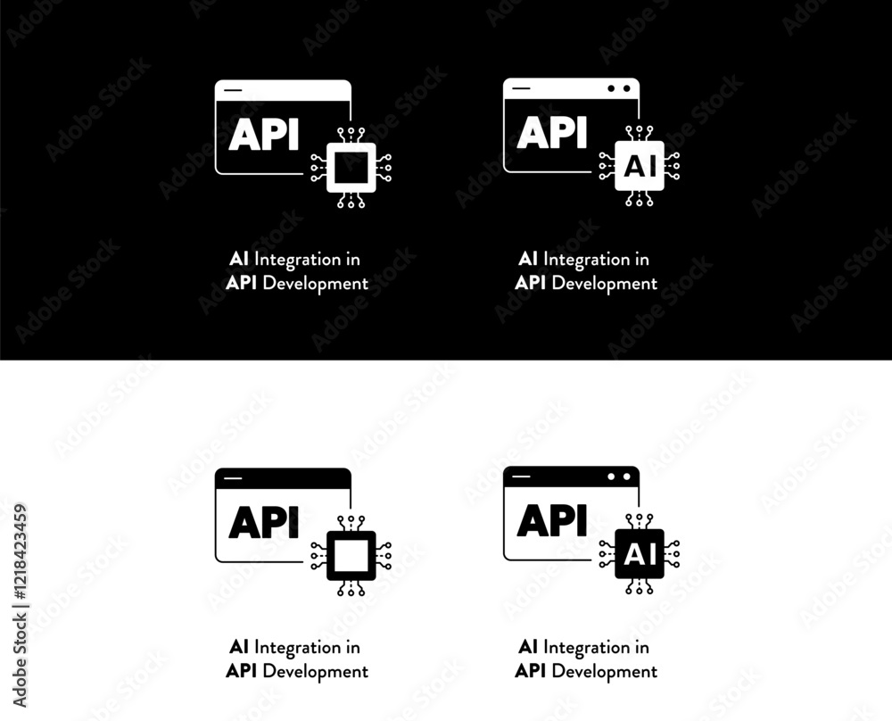 AI Integration in API Development Icon. AI integration, API development ...