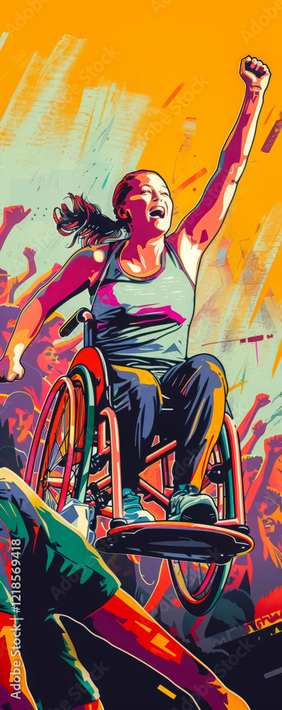 A disability advocate fitness girl using a wheelchair to navigate a ...